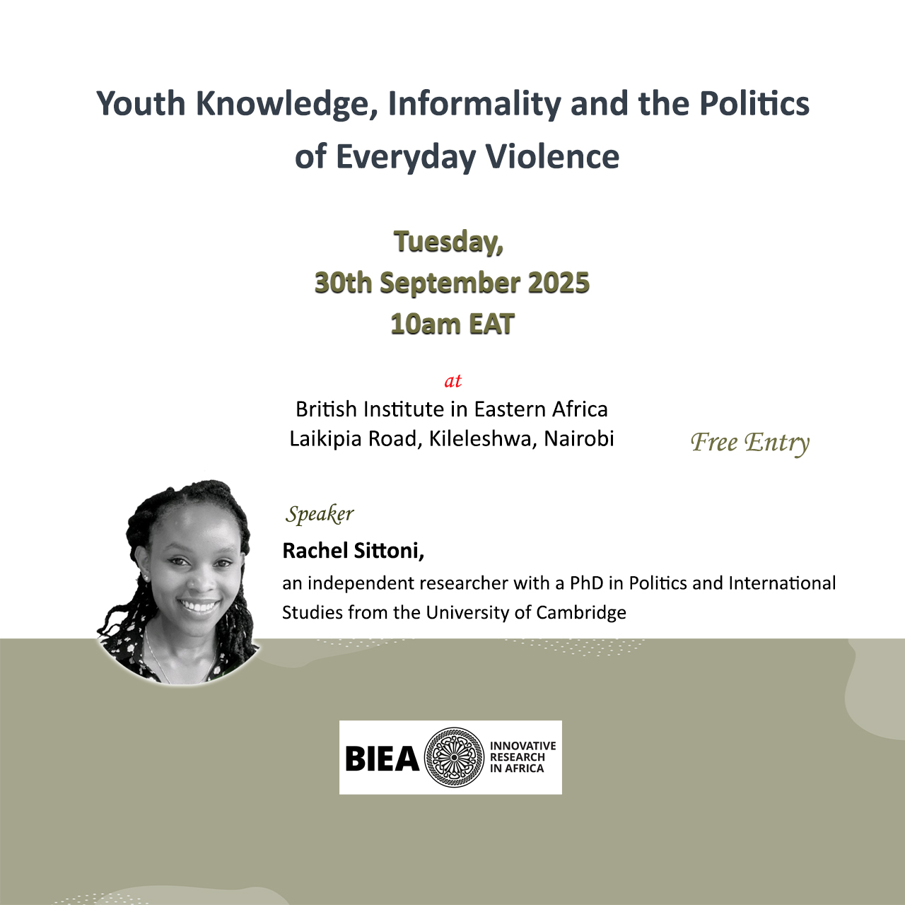 Youth Knowledge, Informality and the Politics of Everyday Violence - BIEA